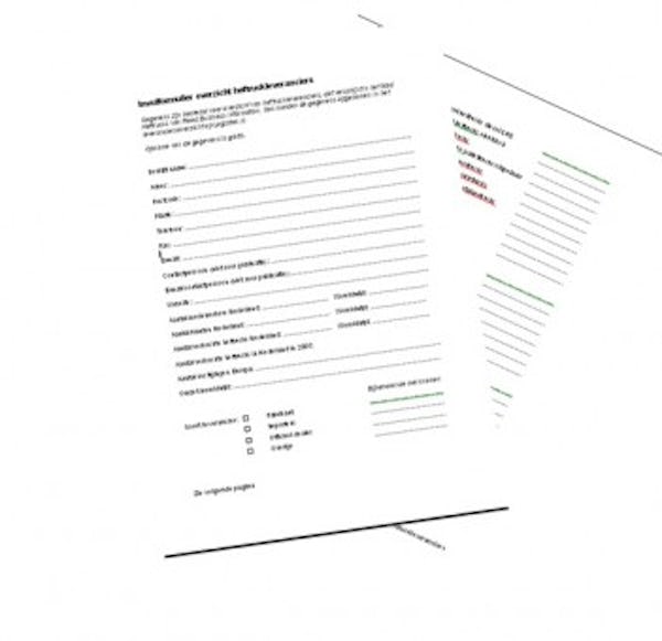 Invulformulier overzicht heftruckleveranciers