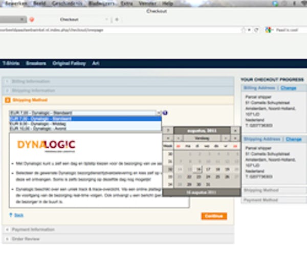 Dynalogic aangesloten op software Paazl