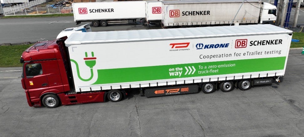 DB Schenker test e-trailer: Helft brandstofbesparing mogelijk